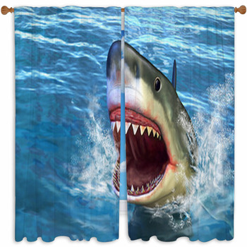Shark Window Curtains | Custom Size Drapes