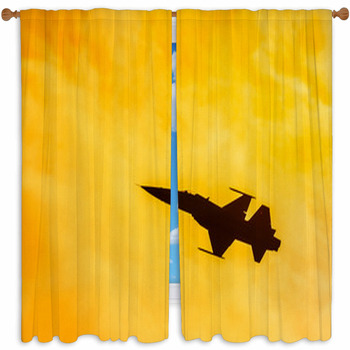 Jet fighter Window Curtains & Drapes | Black Out | Custom Sizes