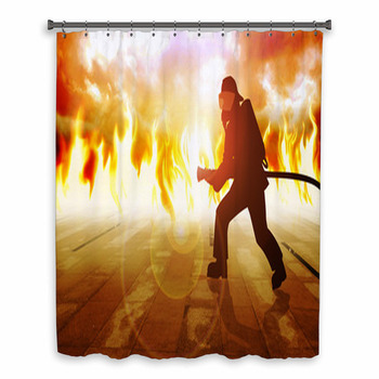 Firefighter Shower Curtains, Bath Mats, & Towels Personalize