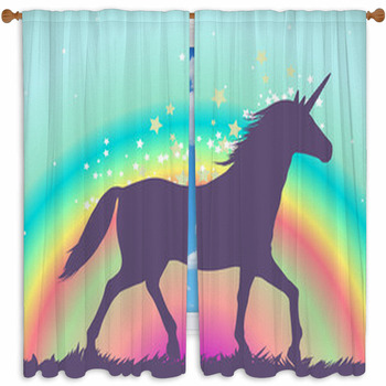 Unicorn Window Curtains & Drapes | Black Out | Custom Sizes