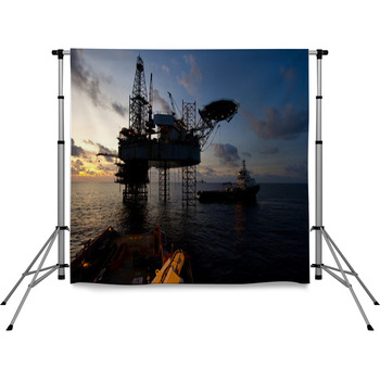 Oil rig Photographer Backdrops | Available in Very Large Custom Sizes