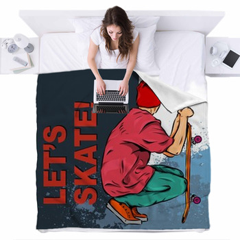 Skateboard Comforters, Duvets, Sheets & Sets | Custom