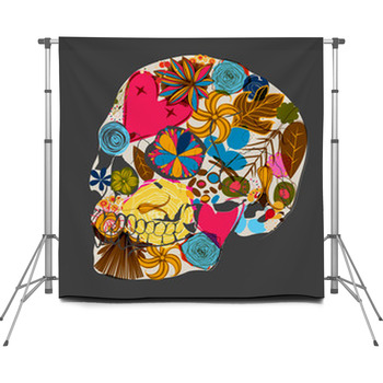 Skull Photographer Backdrops | Available in nearly ANY Custom Sizes
