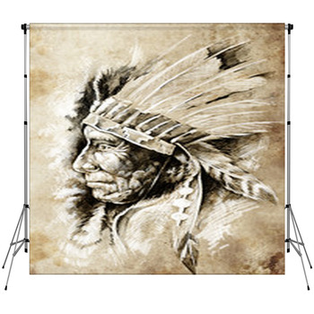 Native american Custom Backdrops | Available in nearly ANY Custom Sizes