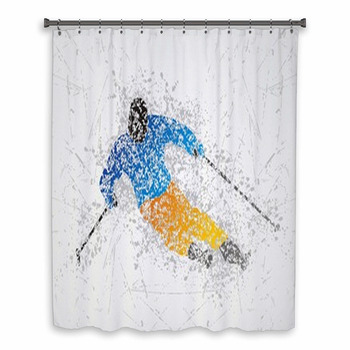 Ski Shower Curtains, Mats, & Towels Personalize