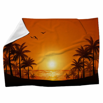 Palm tree Fleece Blanket Throws | Free Personalization