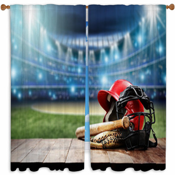 Baseball Window Curtains & Drapes | Black Out | Custom Sizes