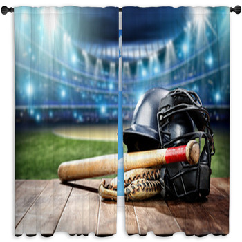 Baseball Window Curtains & Drapes | Black Out | Custom Sizes