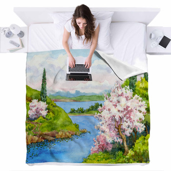 Spring Fleece Blanket Throws | Free Personalization