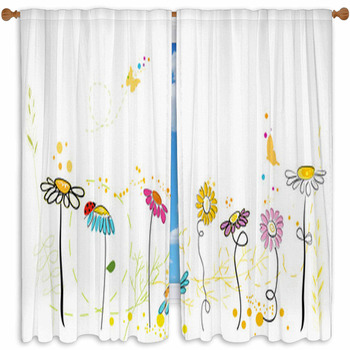 Daisy Window Curtains & Drapes | Black Out | Custom Sizes