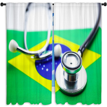 Brazil flag Window Curtains & Drapes | Black Out | Custom Sizes