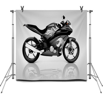 Motorcycle Photo Backdrops | Available in Super Large Custom Sizes