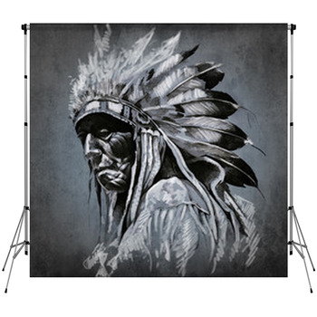 Native american Custom Backdrops | Available in nearly ANY Custom Sizes