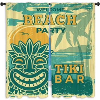 Tiki Curtains & Drapes | Block Out | Custom Sizes