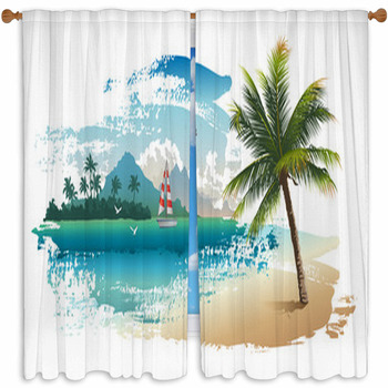 Beach Window Curtains & Drapes | Block Out | Custom Sizes