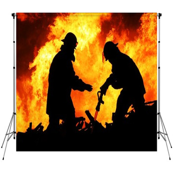 Firefighter Photographer Backdrops | Available in Super Large Custom Sizes