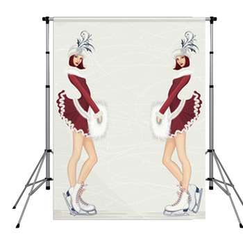 Ice skating Photographer Backdrops | Available in Super Large Custom Sizes