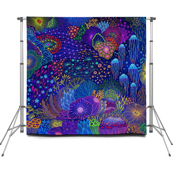 Coral reef Photo Backdrops | Available in Super Large Custom Sizes
