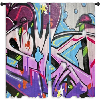 Graffiti Drapes & Window Treatments | Black Out | Custom Sizes