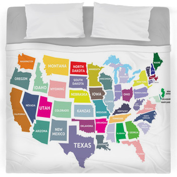 Map Comforters, Duvets, Sheets & Sets | Custom