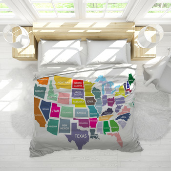 Map Comforters, Duvets, Sheets & Sets | Custom