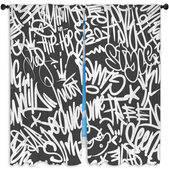 Graffiti Drapes & Window Treatments | Black Out | Custom Sizes