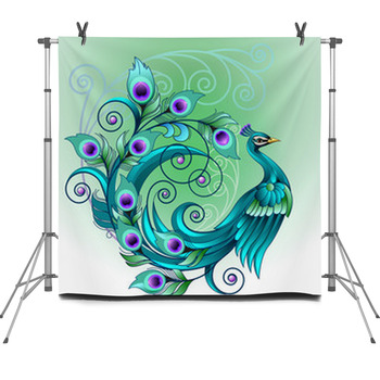 Peacock Photographer Backdrops | Available in nearly ANY Custom Sizes