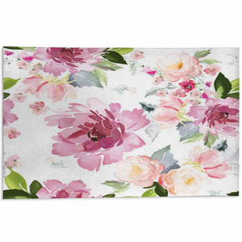 Pink floral Area Rugs & Floor Mats