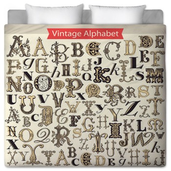 Alphabet Comforters, Duvets, Sheets & Sets | Personalized