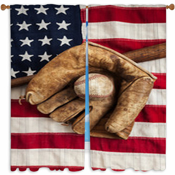 Baseball Window Curtains & Drapes | Black Out | Custom Sizes