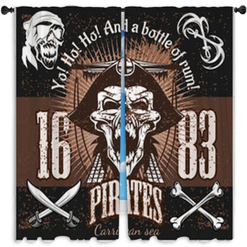 Pirate Window Curtains & Drapes | Block Out | Custom Sizes