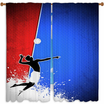 Volleyball Window Curtains & Drapes | Black Out | Custom Sizes