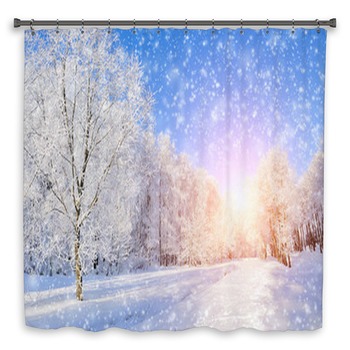 Winter Shower Curtains, Mats, & Towels Personalize