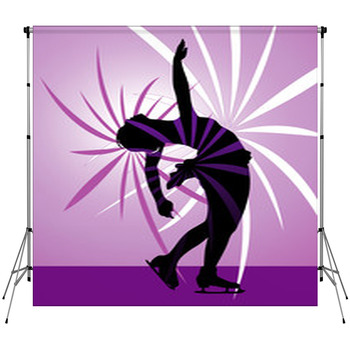 Ice skating Photographer Backdrops | Available in Super Large Custom Sizes