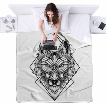 Wolf Fleece Blanket Throws | Free Personalization
