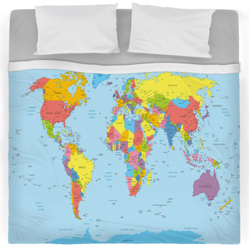 Map Comforters, Duvets, Sheets & Sets | Custom