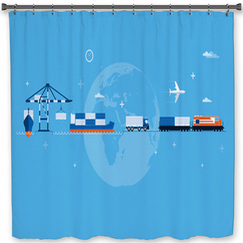 Train Shower Curtains, Bath Mats, & Towels Personalize