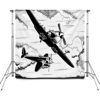 World war two airplane Custom Backdrops | Available in Ultra Large ...