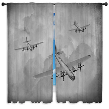 world war two airplane Drapes & Window Treatments | Black Out | Custom ...