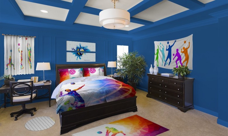 Colorful Volleyball Themed Bedroom Decor